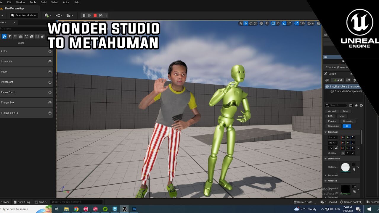 MR GFX - wonder studio to Metahuman unreal engine 5, motion capture