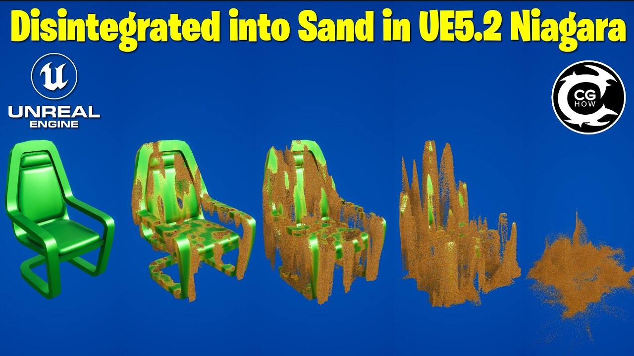 ArtStation - Disintegration into Sand Unreal Engine 5.2 Niagara Tutorial | Download Files