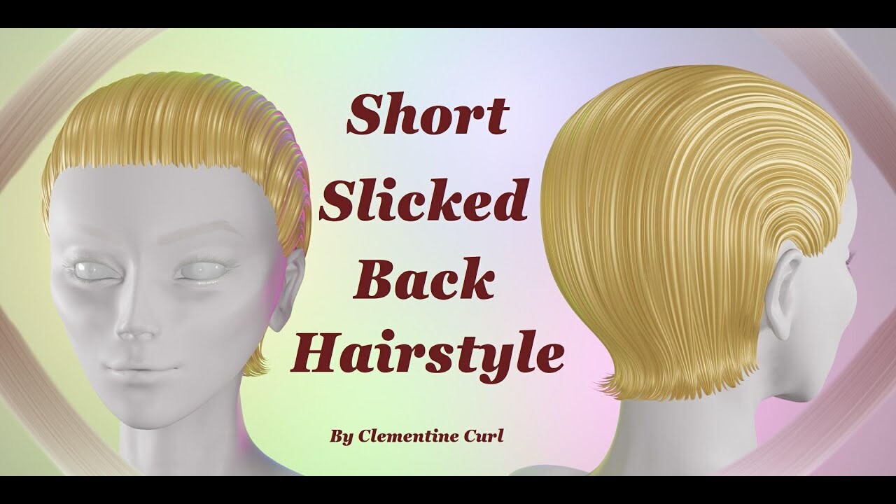 ArtStation - Short Slicked back hairstyle 360 video