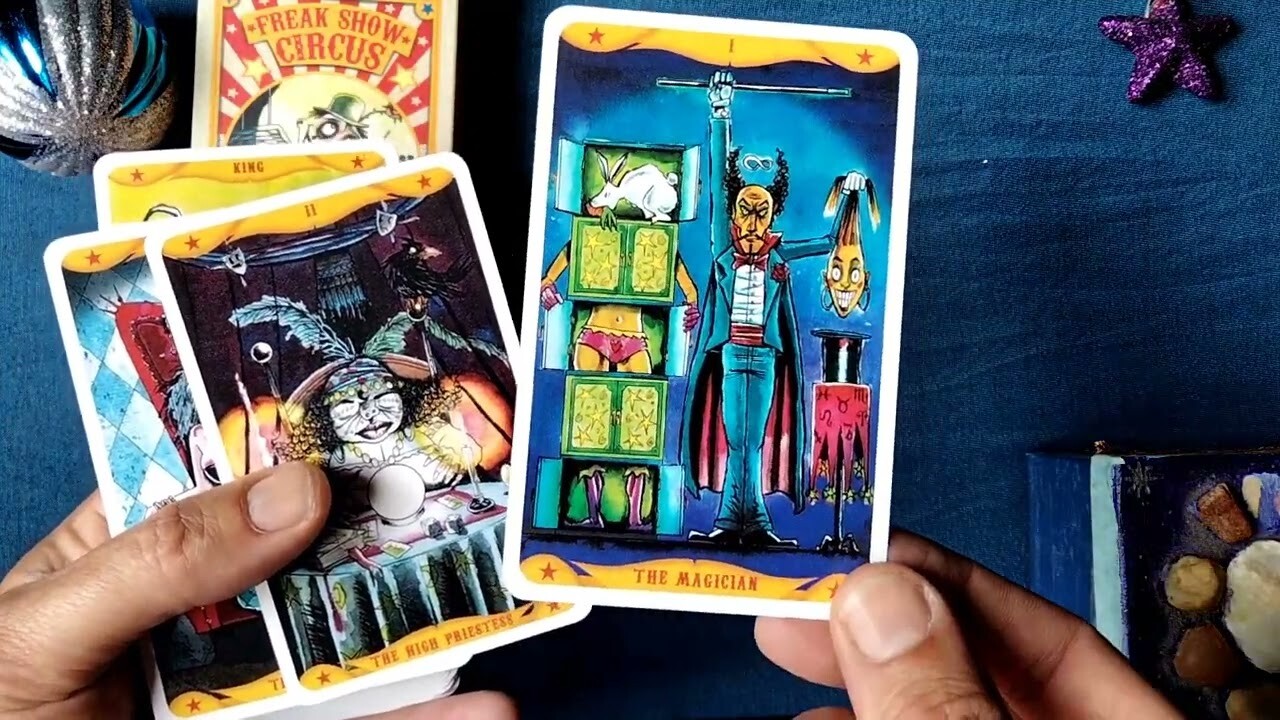 ArtStation - Freak show circus tarot deck by fran carras. 78 cards.