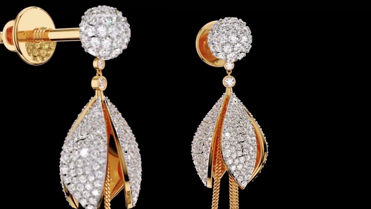 ArtStation - Diamond Earring Animation in Black Background