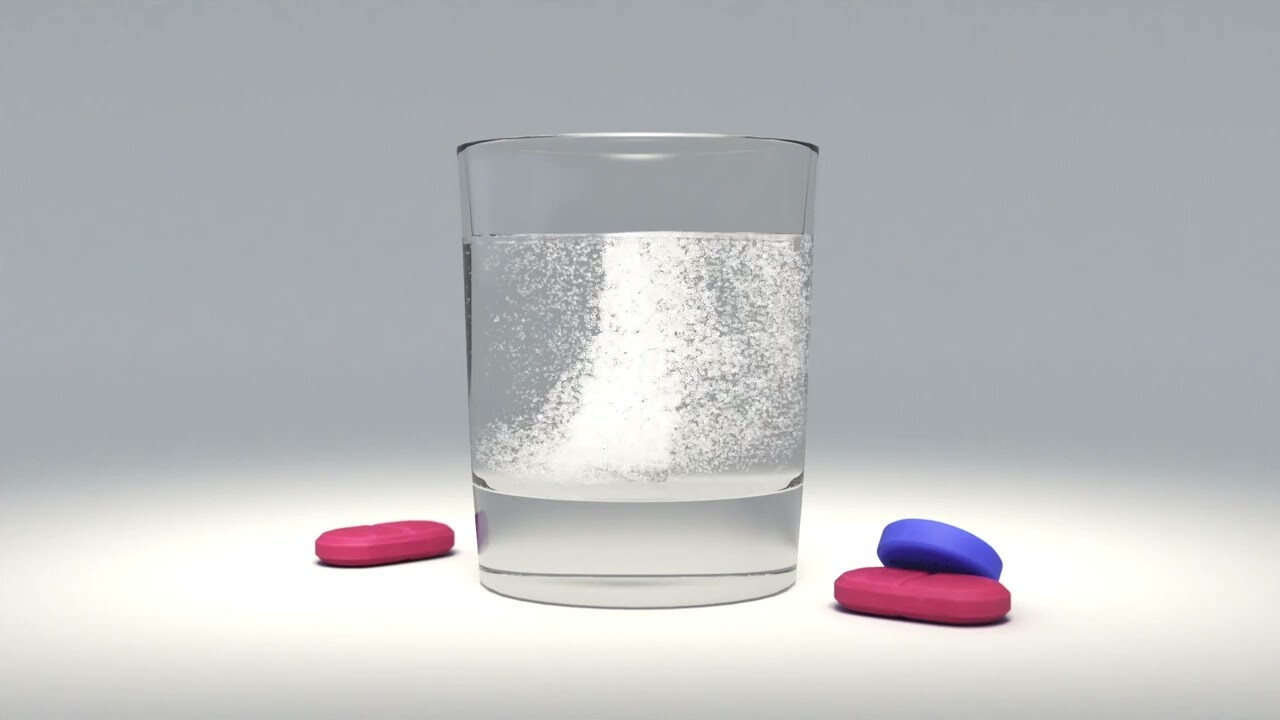 ArtStation - Effervescent tablet in glass