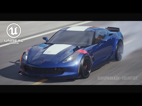 ArtStation - Corvette Car - Unreal Engine 5 Car Animation Cinematic Render