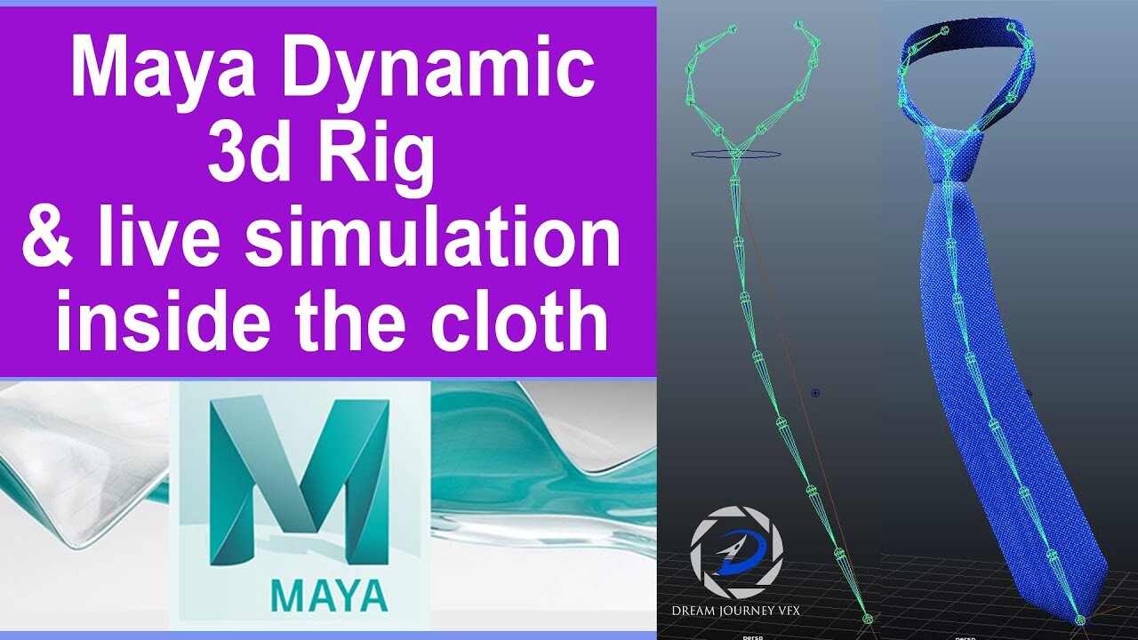 ArtStation - Maya Dynamic 3d Rig and live simulation inside the cloth
