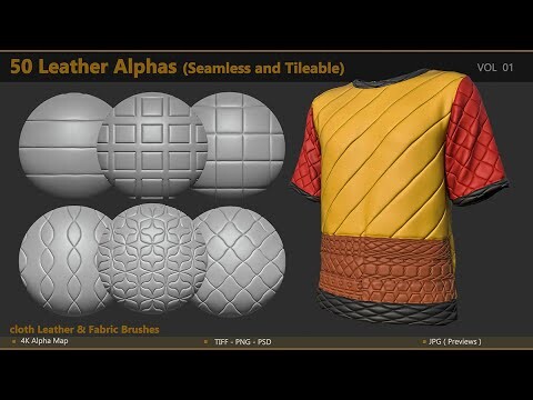 ArtStation - 50 Leather Alphas (Seamless and Tileable) 4K