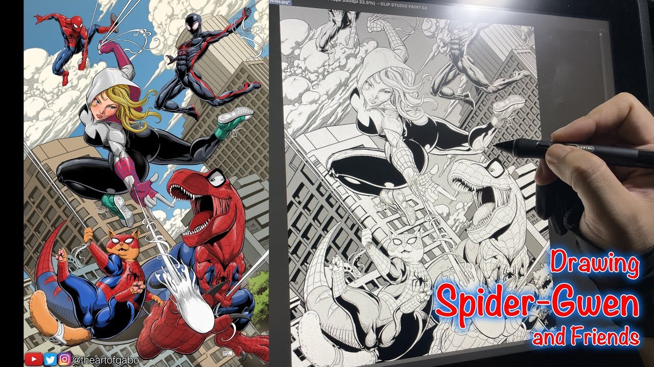 ArtStation - Drawing Spider-Gwen and friends