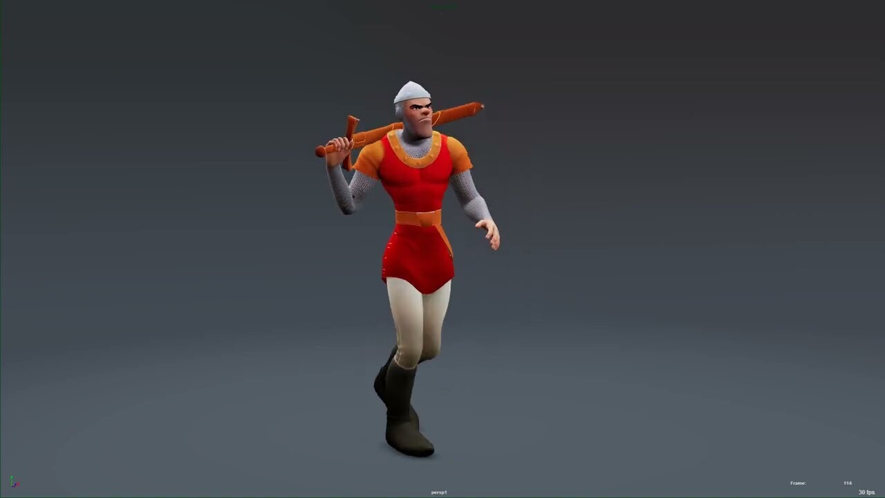 Vova Pekarskyi - Dirk the Daring animation practice (walk,run,attack)