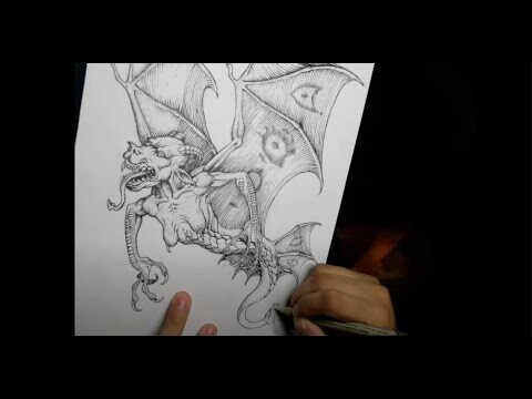 ArtStation - Illustration of a 15th Century Style Flying Demon