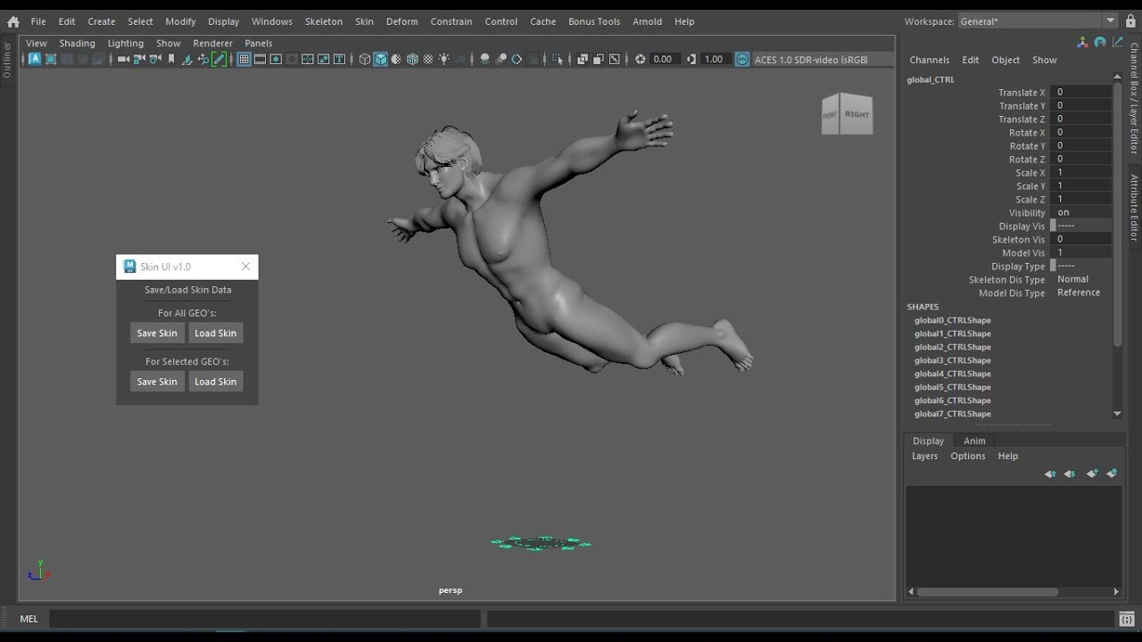 ArtStation - Skin Tool for Maya Rigging using Python and MEL