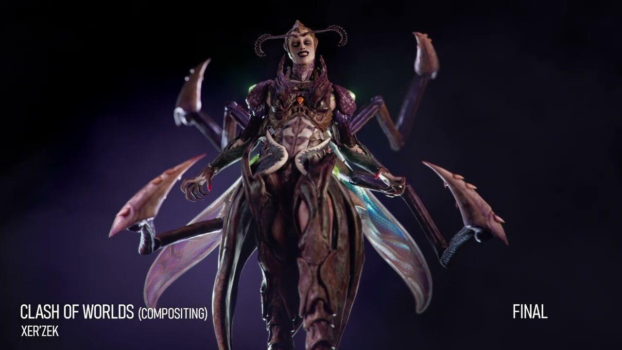ArtStation - Clash of Worlds - Xer Zec Insect Queen VFX Breakdown