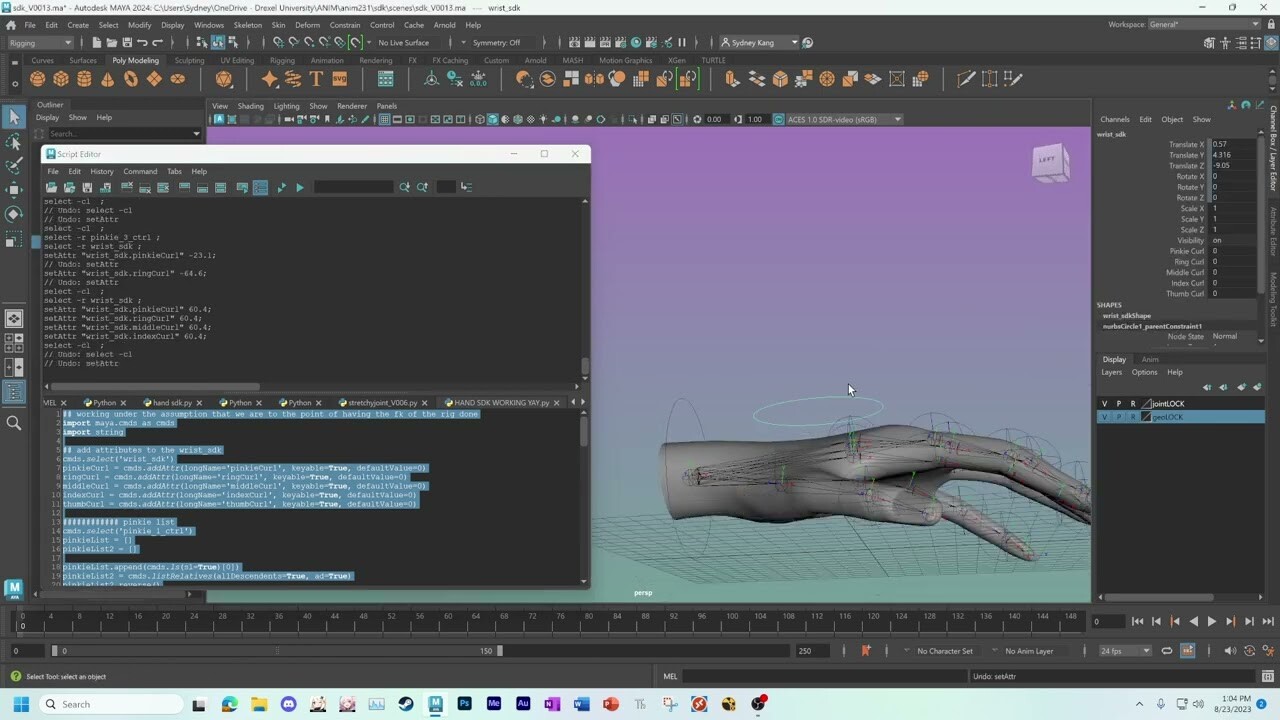 ArtStation - Hand SDK (set driven key) script