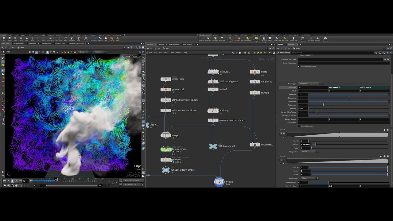 ArtStation - Houdini Custom Velocity Field for Pyro