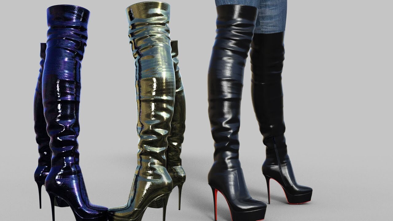 ArtStation - Beautiful High Boots Boots