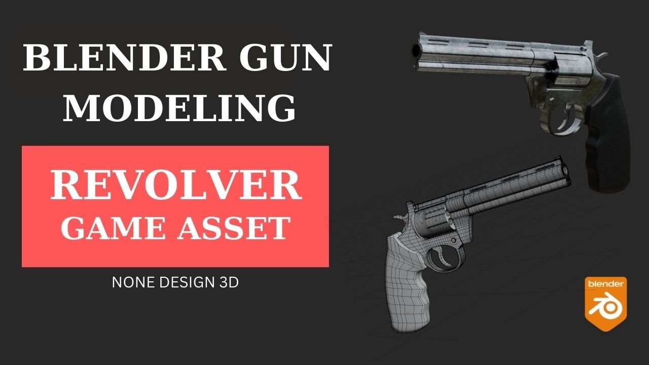ArtStation - Blender Gun Modeling REVOLVER Game Asset / Blender 3.6