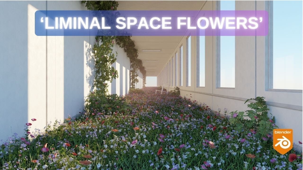 ArtStation - Liminal Space Flower Hallway Blender Animation
