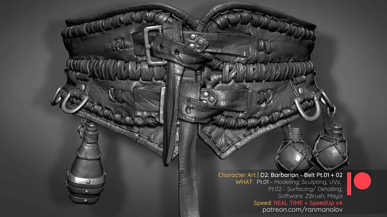 ArtStation - D2: Barbarian - Belt