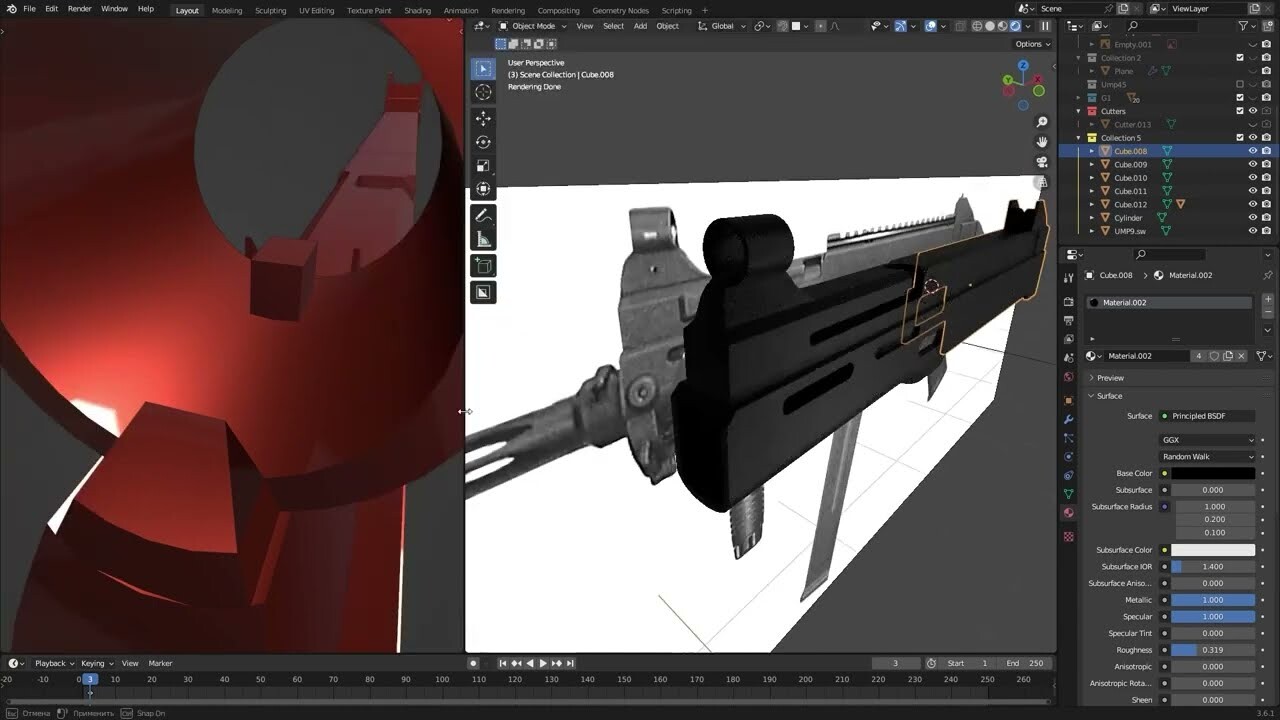 ArtStation - Ump9/Ump45 Speed draw in Blender pt1