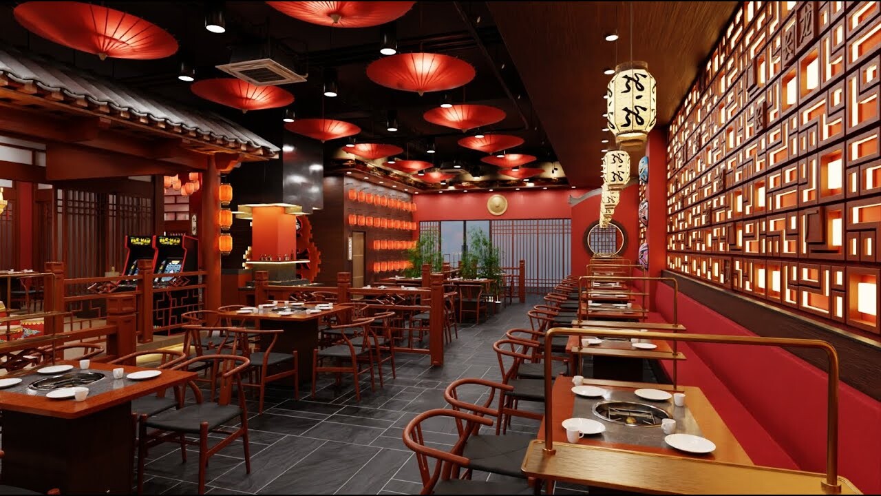 ArtStation - Ancient style hot pot restaurant-Mixed case version