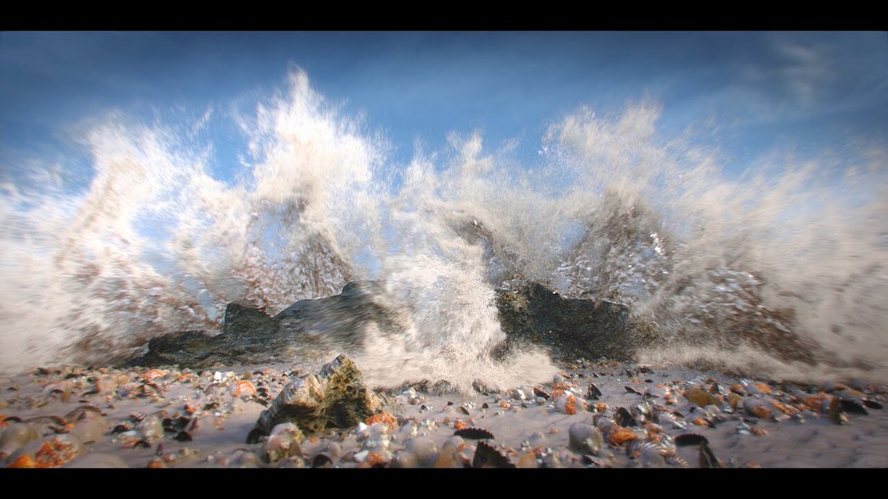 ArtStation - Beach splash FX Houdini + Breakdown