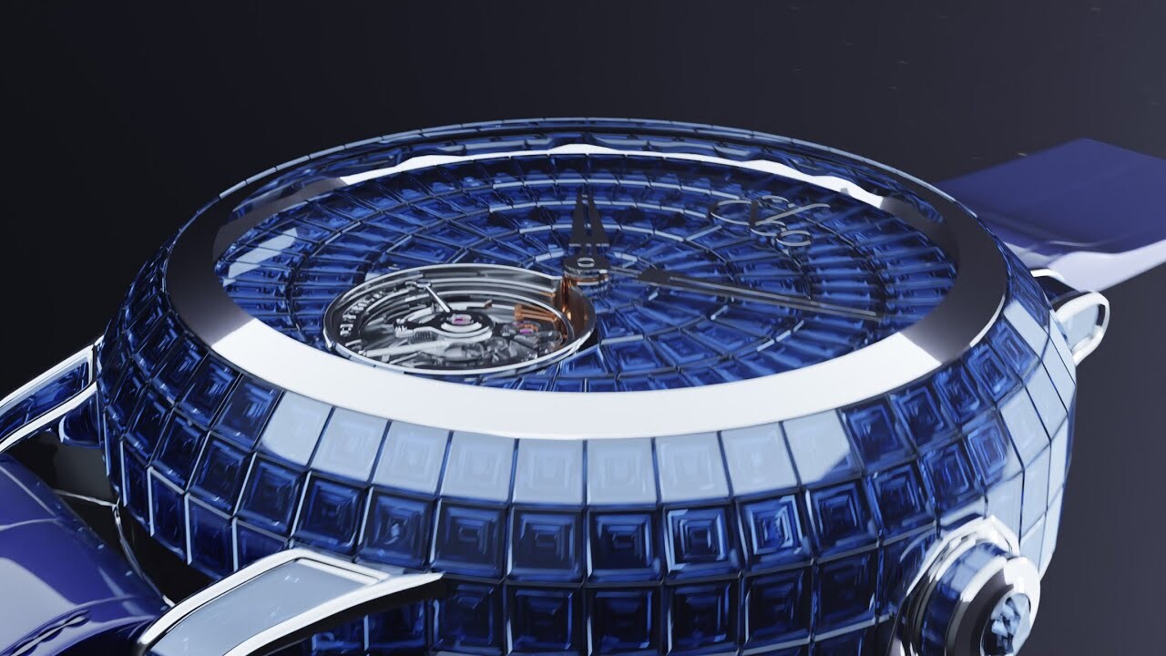 ArtStation - CAVIAR TOURBILLON BAGUETTE BLUE SAPPHIRES Animation