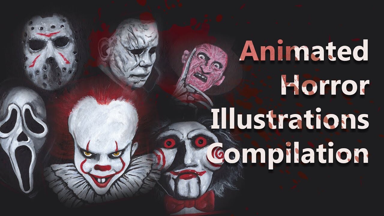 ArtStation - Animated Horror Icons - Pennywise, Freddy Kruger ...