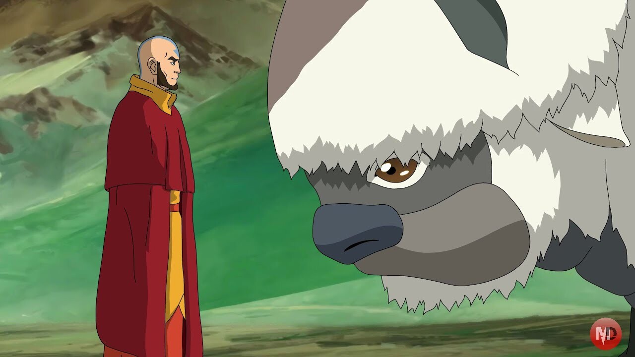 ArtStation - Aang meets Appa and Momo in the Spirit World _ Fanmade