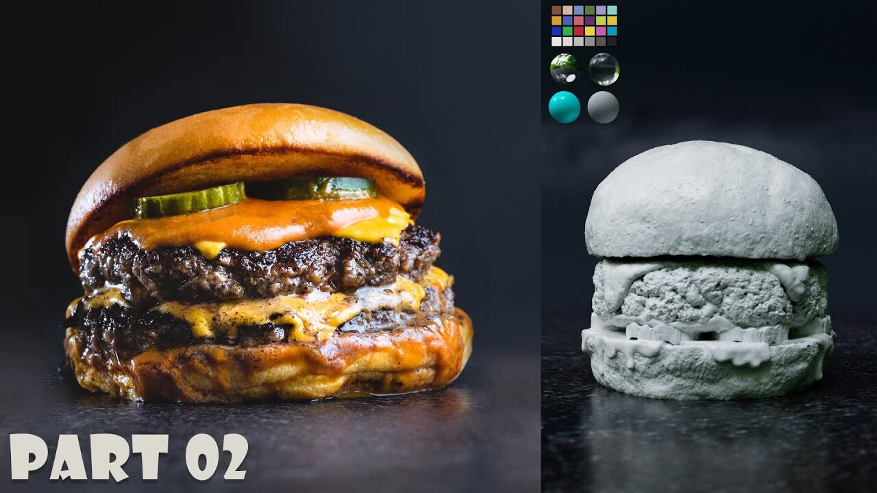 ArtStation - How to model, texture and render a cheeseburger - Part 2/21