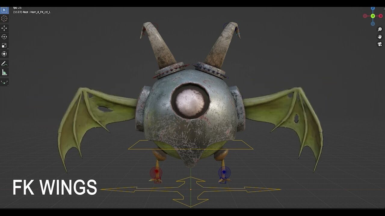 ArtStation - Flying enemy - Rig and animation reel
