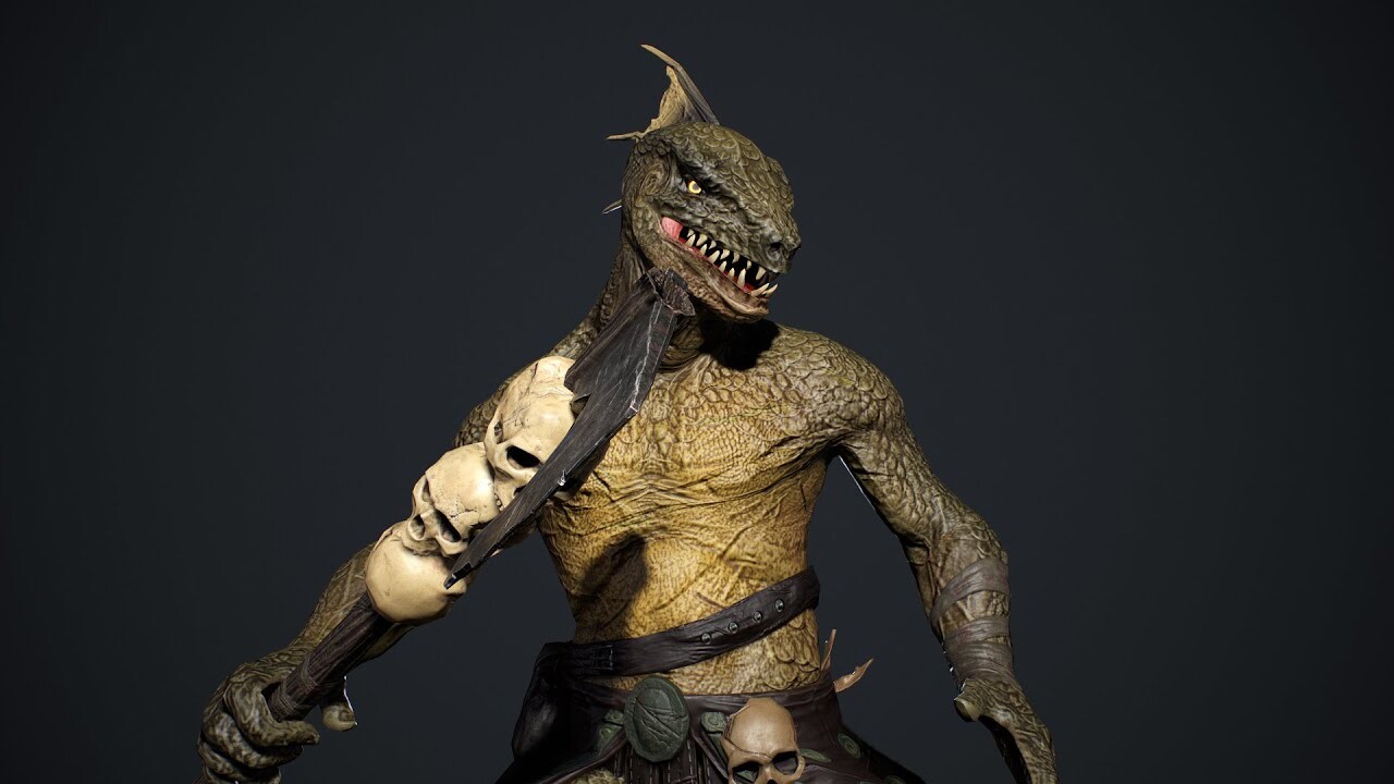 ArtStation - Lizardman Barbarian