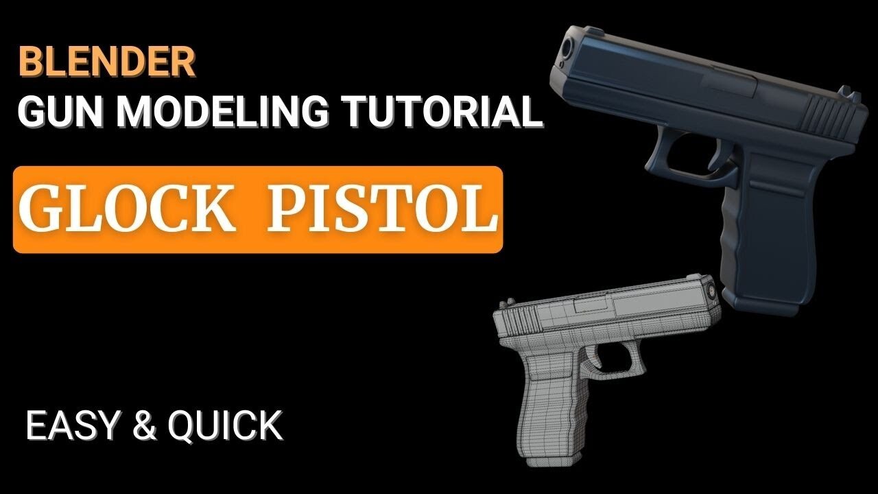 ArtStation - Blender Gun Modeling GLOCK PISTOL Game Asset Free Tutorial ...