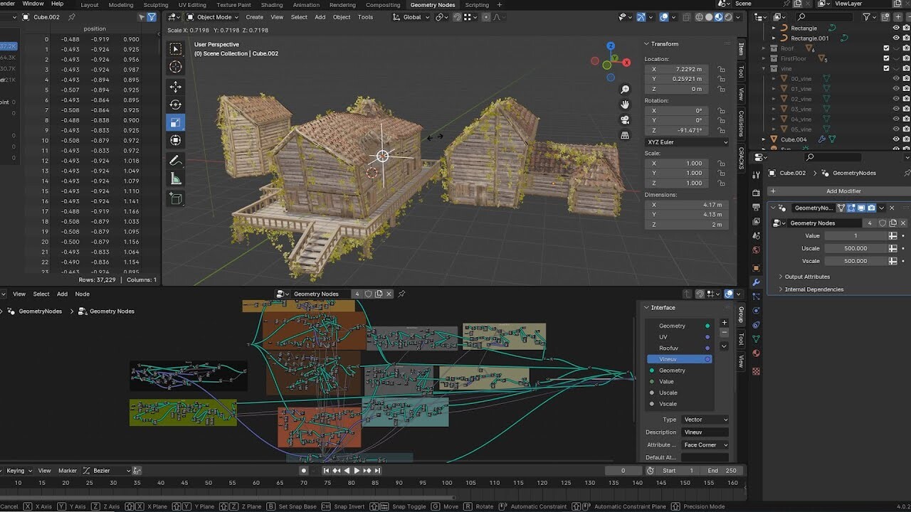ArtStation - Blender geometry node Procedural Abandoned House Generator