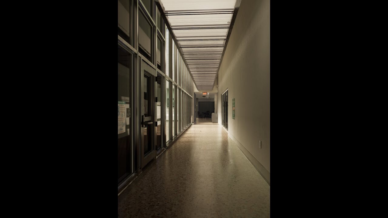 ArtStation - UTD ATEC Building School Hallway