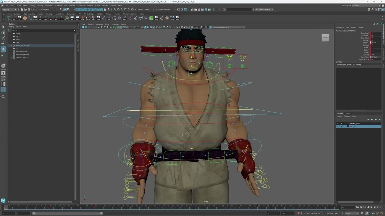 ArtStation - Rig created in Maya for CIFO Rigging Course