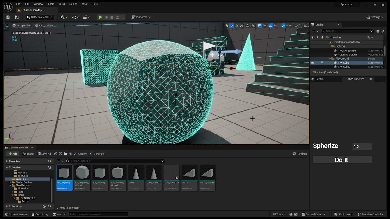 ArtStation - Spherize Unreal 5.3 EUW