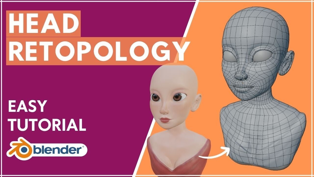 Artstation Blender Retopology Of Stylized Head Free Beginner Tutorial
