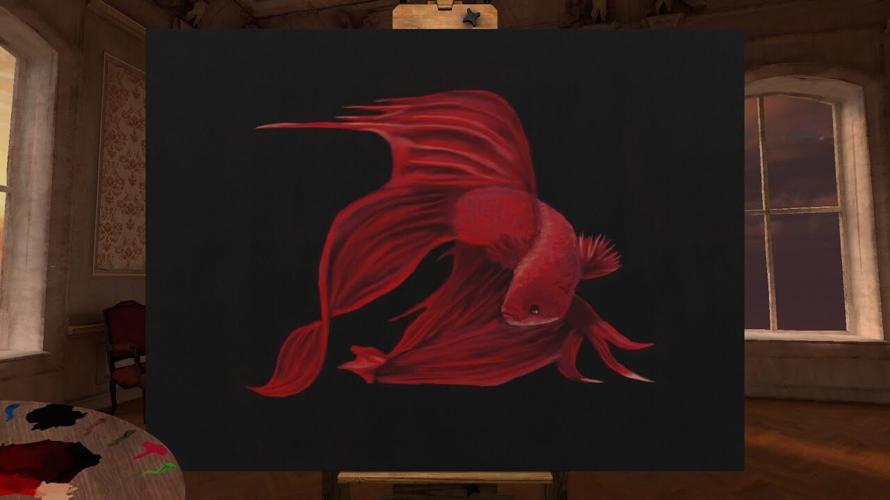 ArtStation - Vermillion Red Betta Fish