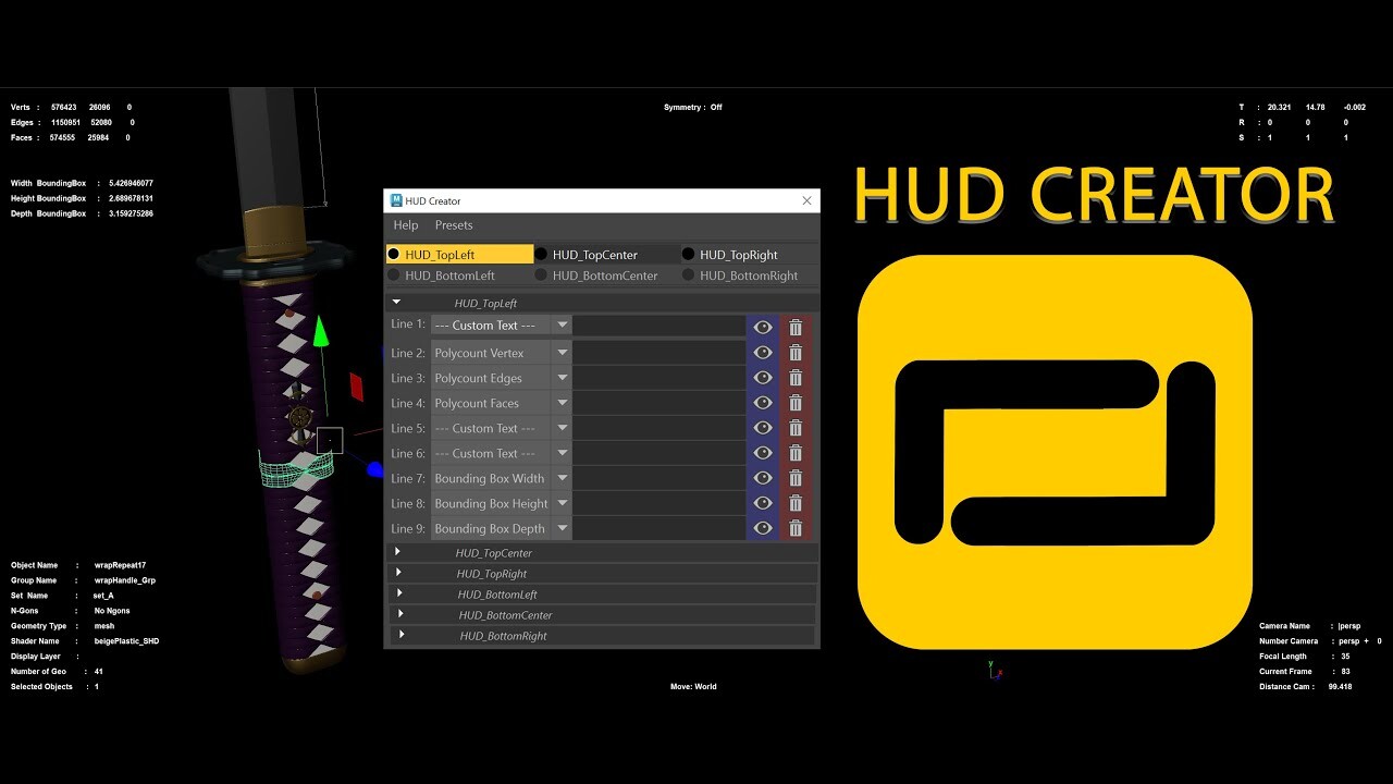 ArtStation - HUD CREATOR Tool - 3D Scripting Tool ( for Maya )