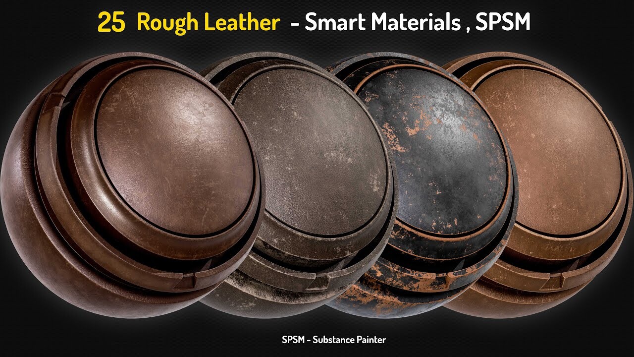 ArtStation - 25 Rough Leather Smart Materials - Vol 7