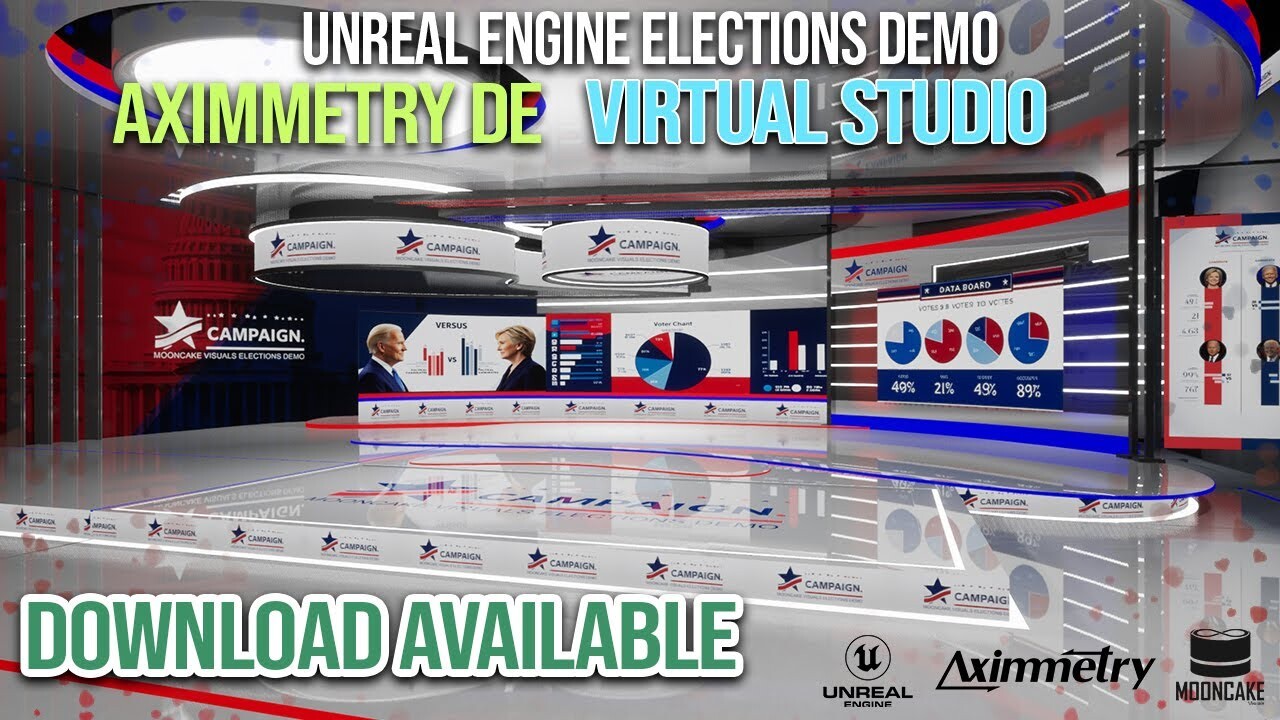 ArtStation - Unreal Engine Virtual Studio with Election Concept Project (Aximmetry Version)