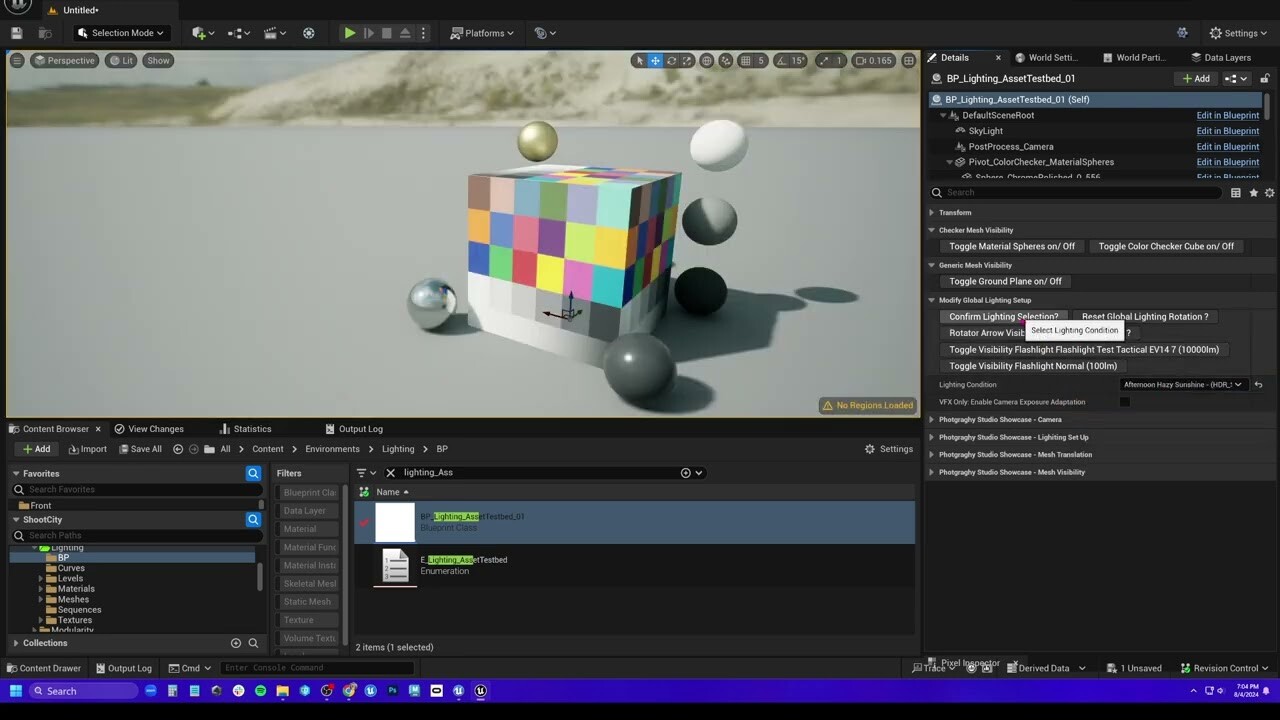 Nora Shramek - Tool: Lighting Testbed and Asset Showcase Blueprint