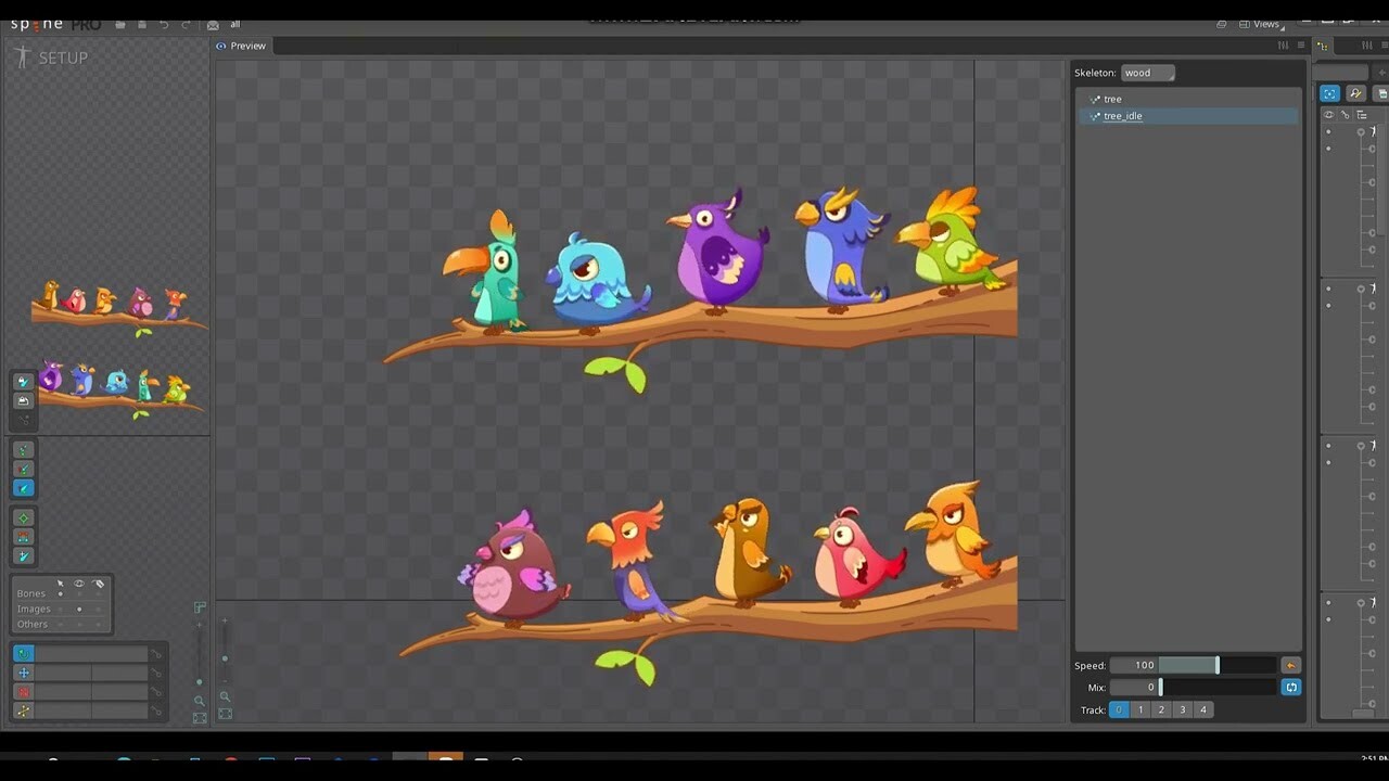 ArtStation - Spine 2d animation _Bird Sort Puzzle