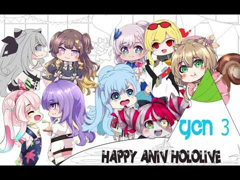 ArtStation - Chibi HOLOLIVE ID anniv colouring timelapse