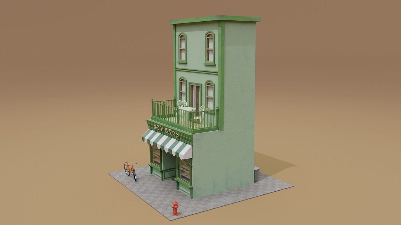 ArtStation - Beautiful Bakery: 3D modelling in Maya rendered by V-ray