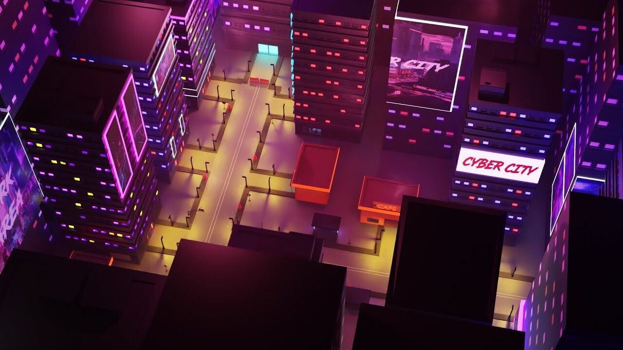 ArtStation - Stylized Minimalistic Cyber City