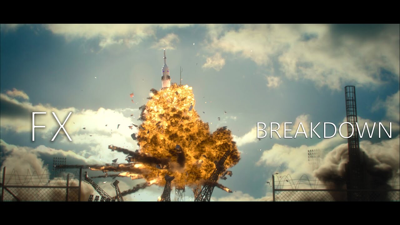 ArtStation - Space shuttle Explosion FX + Breakdown + Hip file