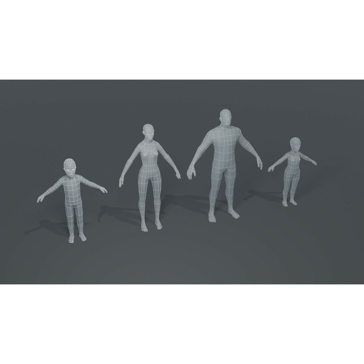 ArtStation - Human Body Base Mesh 3D Model Bundle 1000 Polygons