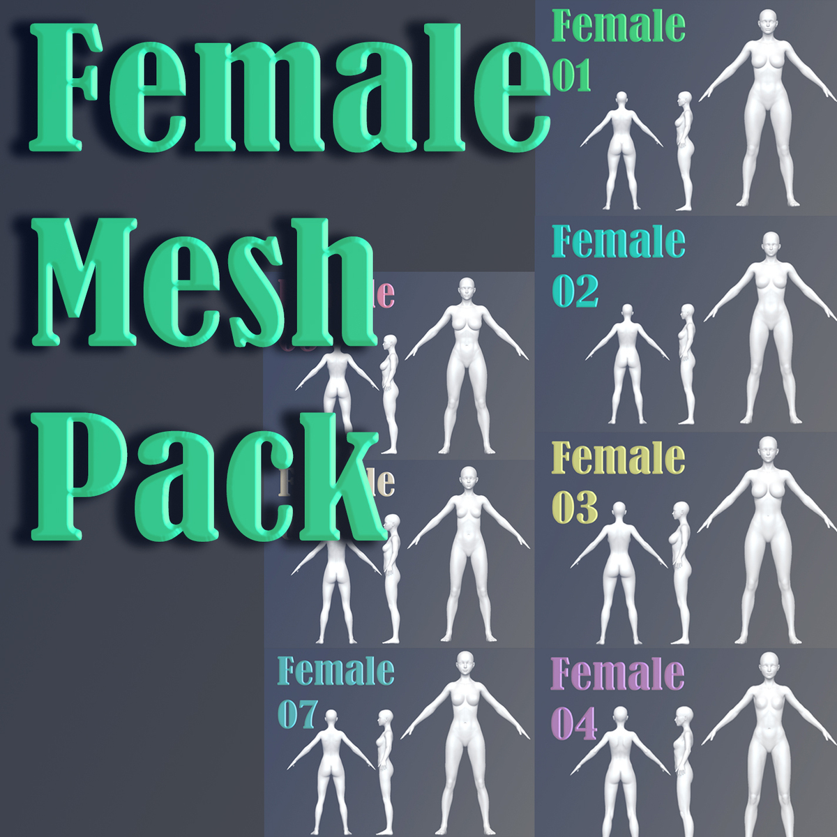 ArtStation - Female Base Mesh Pack