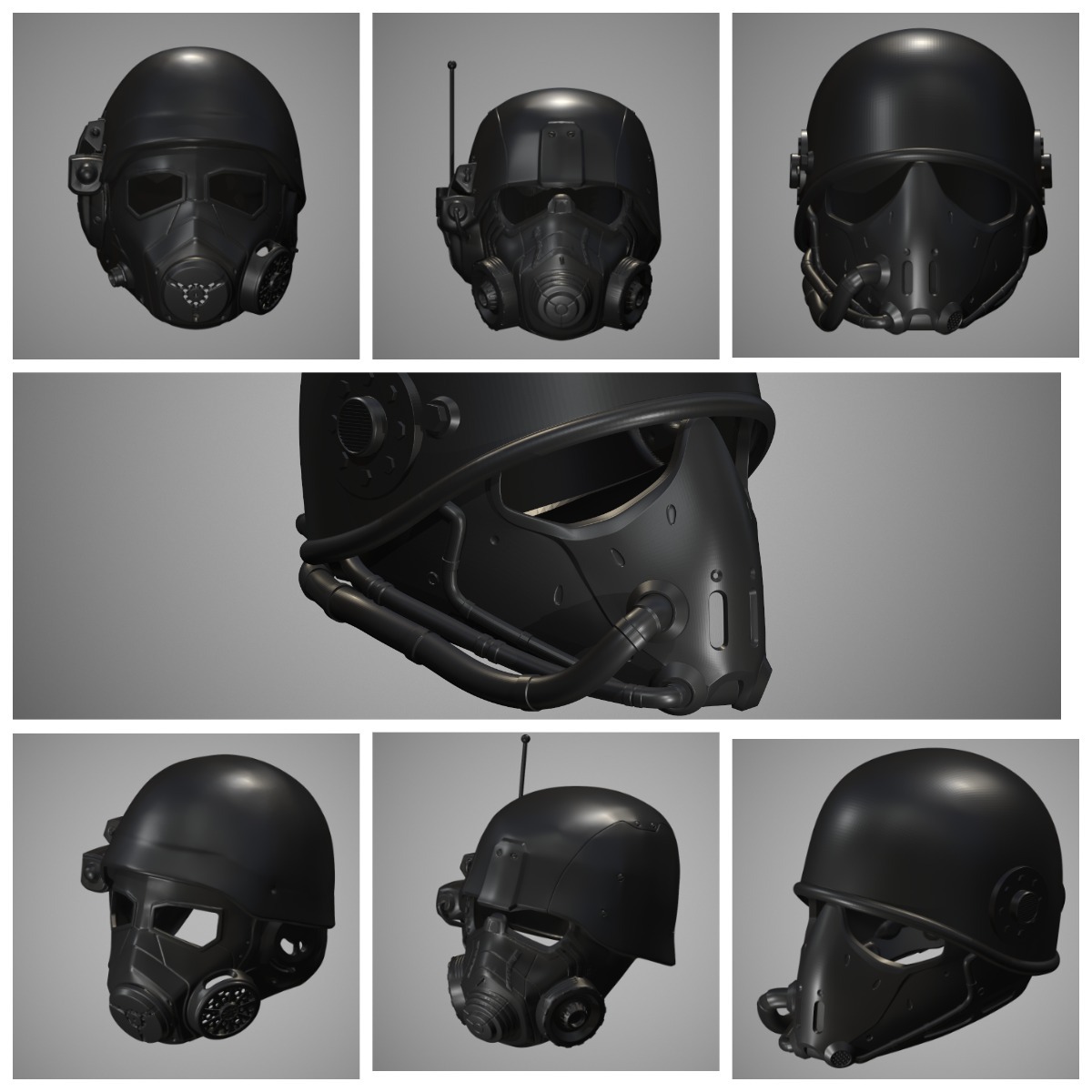 ArtStation - Printable Fallout Helmets STL
