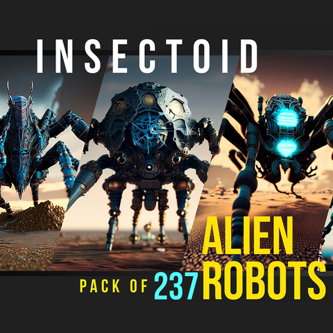 ArtStation - Alien insectoid robots race (pack #1: 80 characters) | Artworks