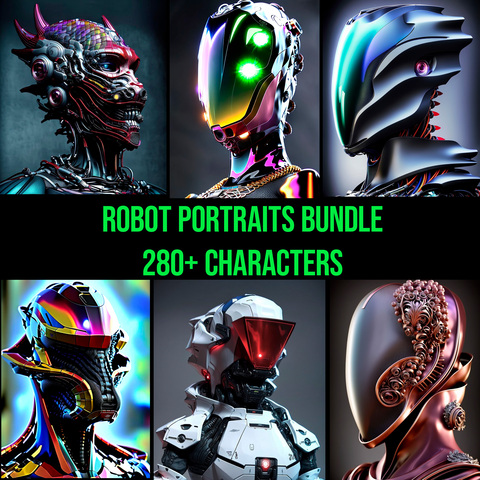 ArtStation - Alien robot / drone / android portrait bundle (280 ...